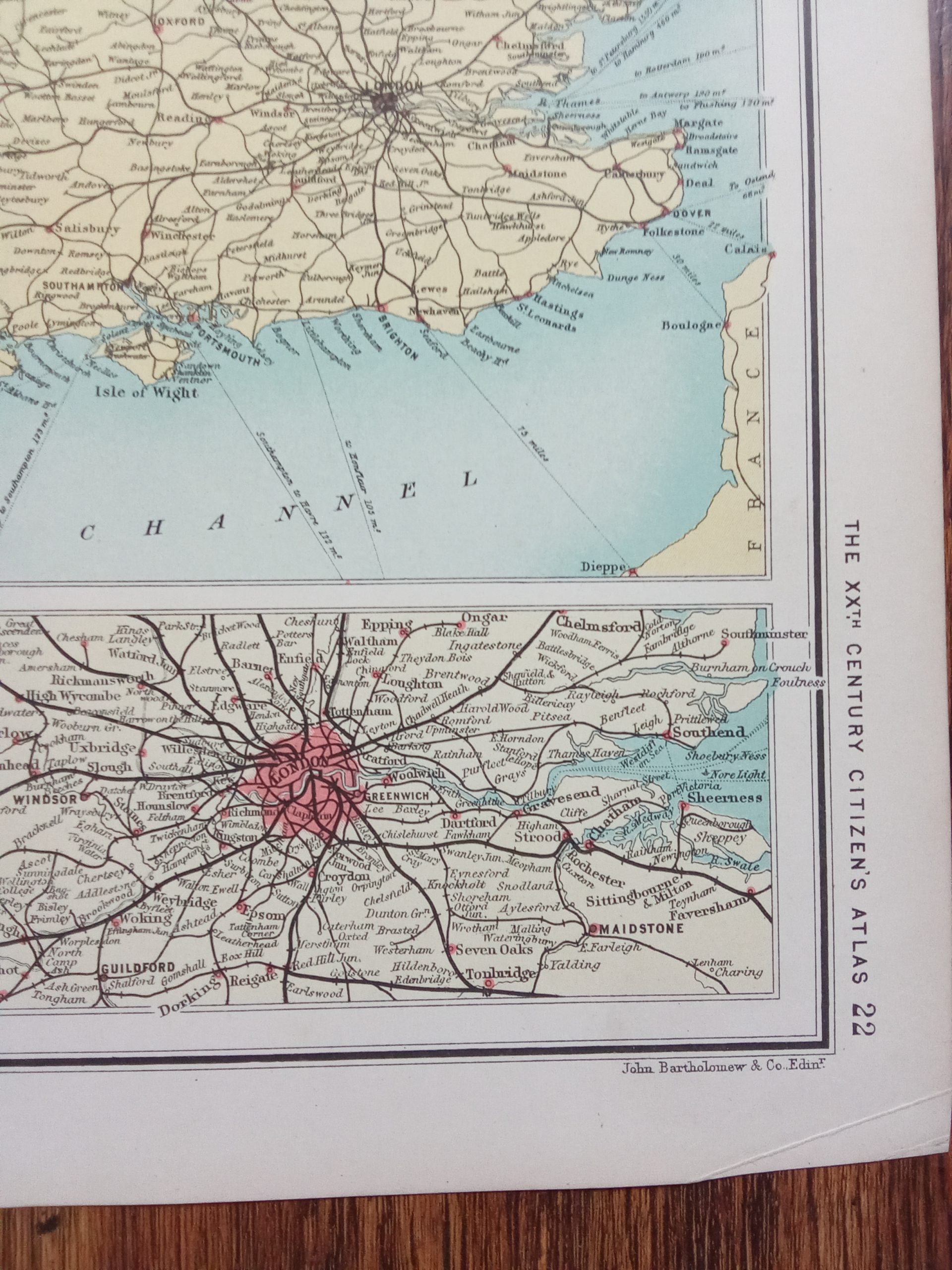 RARE 120 year old Map RAILWAYS of British Isles Colour Trains 1904 Very ...