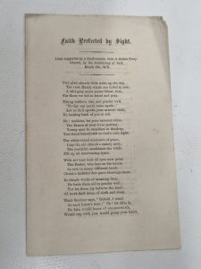 Printed religious poem titled 'Faith Perfected by Sight' from a ...