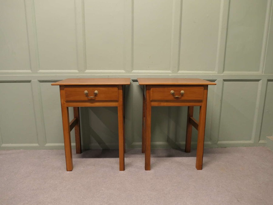 A Pair of Art Deco Style Cherry Wood Side Tables For Sale