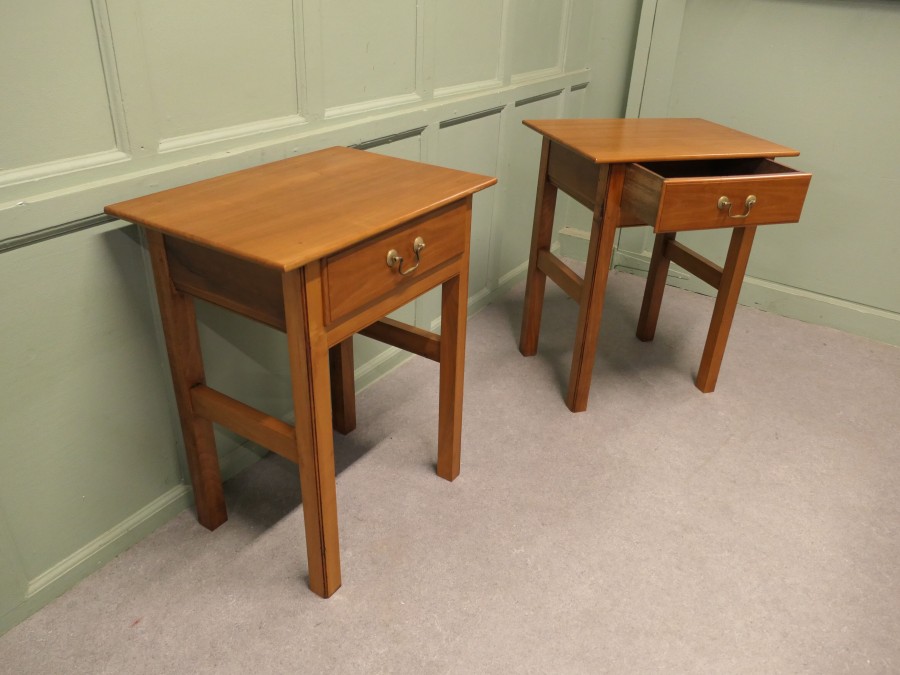A Pair of Art Deco Style Cherry Wood Side Tables For Sale