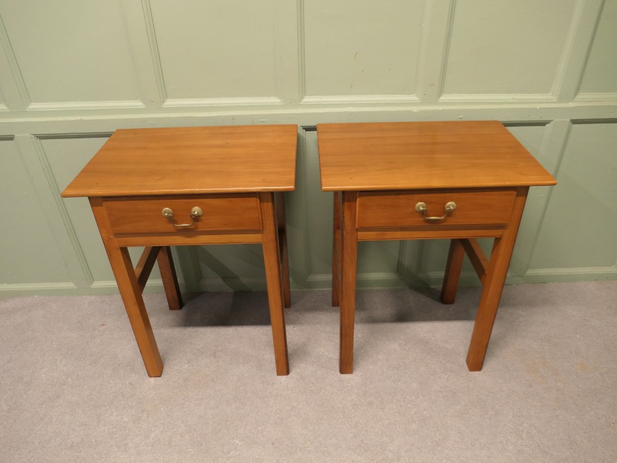 A Pair of Art Deco Style Cherry Wood Side Tables For Sale