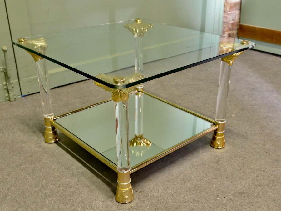 Mid Century Glass Drinks Trolley with Matching Side Table A Very ...