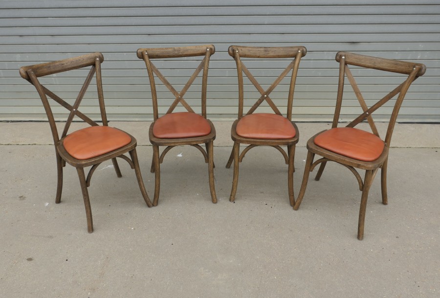 Set of 4 French Bistro Chairs with New Leather Seats This is a Good ...