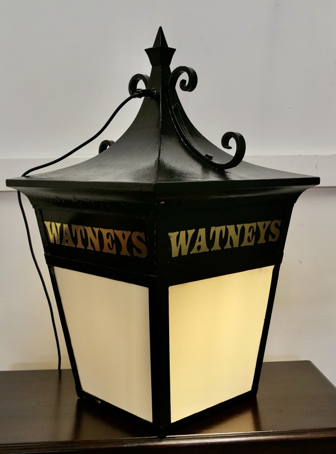 “Watneys” Pub Lantern, Hanging Iron Lantern A Great looking piece For Sale